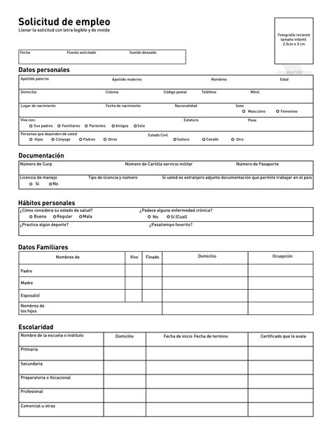 Ejemplos De Solicitud De Empleo