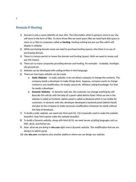 Domain And Hosting Pdf