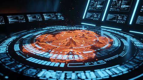 Futuristic Digital Interface Displaying Data Visualization And Complex