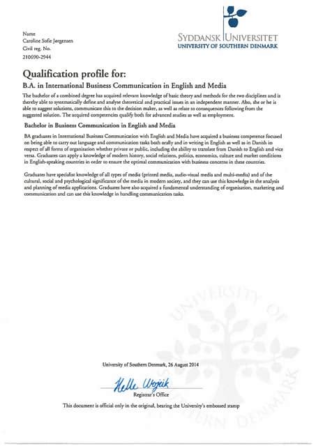 Qualification Profile Pdf