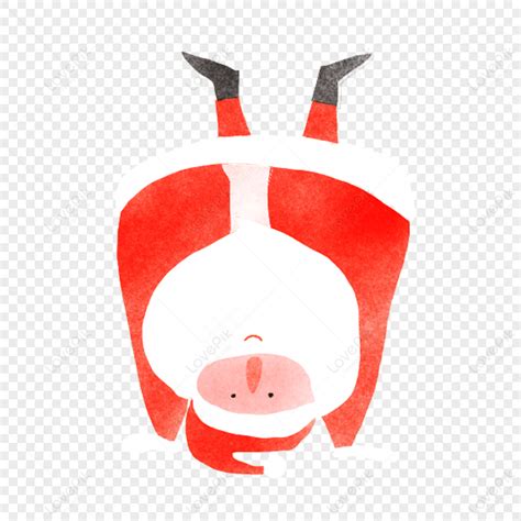 거꾸로 귀여운 일러스트 산타 멍멍하다 리 후이 빨간 Png 일러스트 무료 다운로드 Lovepik