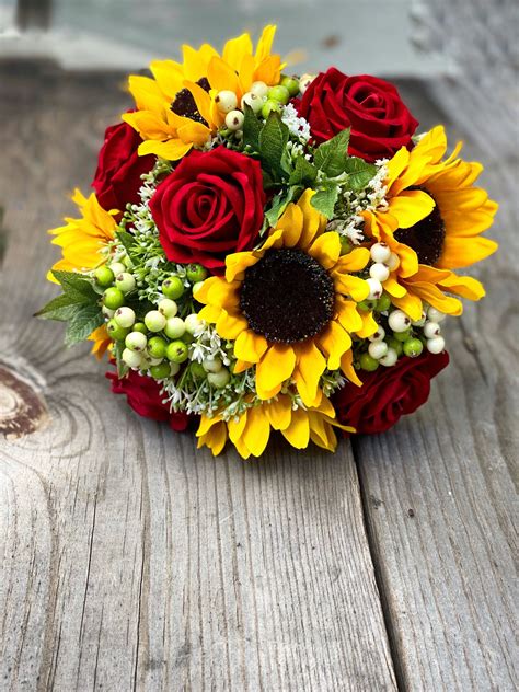 Sunflower And Rose Bouquet