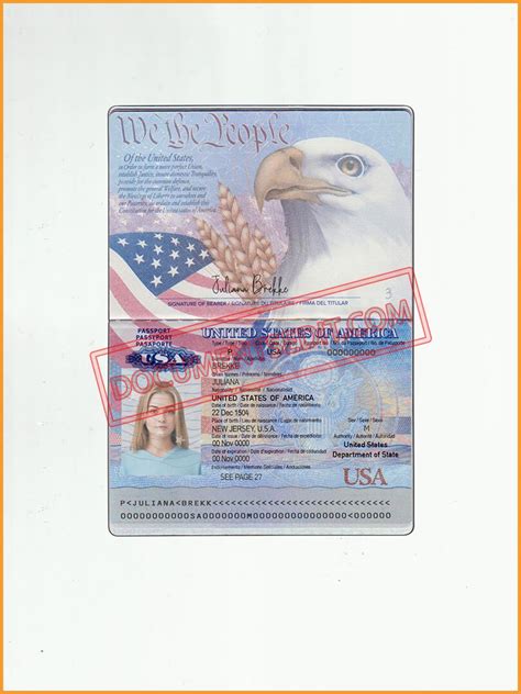 American Passport Template