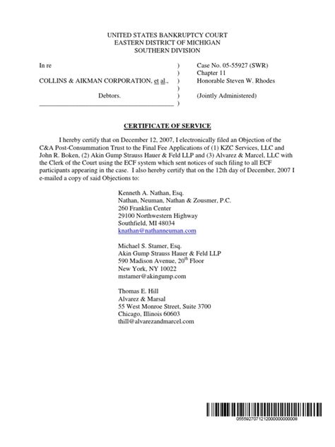 Certificate Of Service Pdf