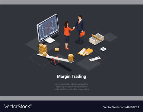 Margin Trading Risks And Profits Concept Trader Vector Image