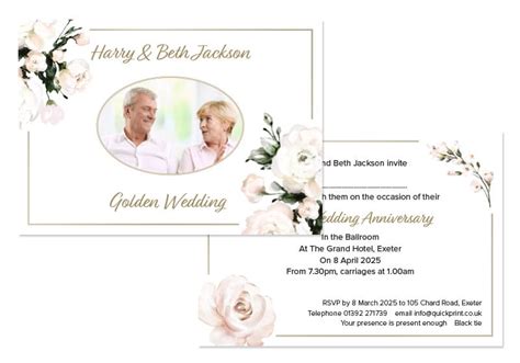 Classy Celebrations Wedding Anniversary Invite Template Exeter Devon