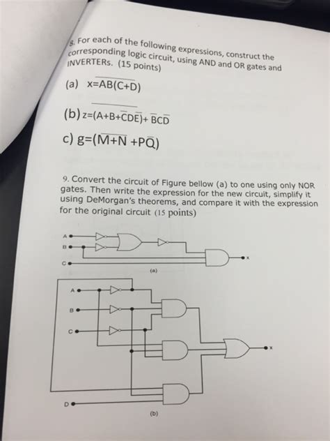 Solved For Each Of The Following Expressions Construct The