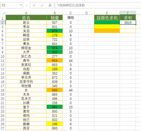 Excel中如何按颜色求和，这3种方法，仅需10秒就可完成 哔哩哔哩