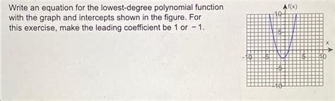Solved Write An Equation For The Lowest Degree Polynomial