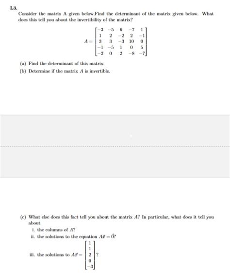 Solved L3consider The Matrix A Given Belowfind The