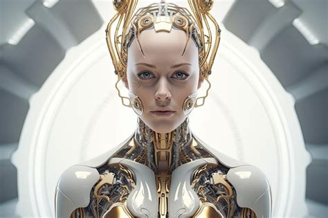 Premium Photo Female Robot Character