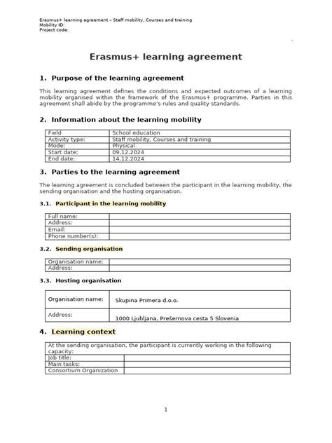Learning Agreement Emotional Intelligence Pdf Emotional