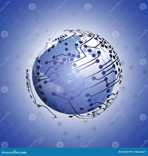 Globe Network Connections Blue Design Background Stock Vector Illustration Of Information