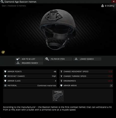 Diamond Age Bastion Helmet Black Escape From Tarkov Wiki