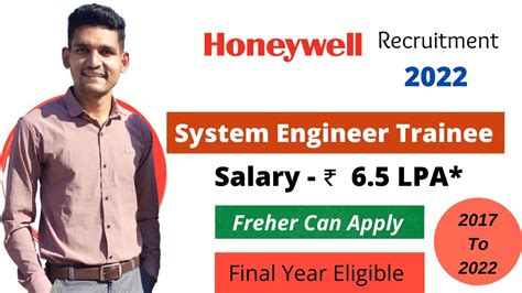 Honeywell Recruitment 2022 Package 65lpa Final Year Eligible