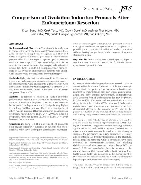 Pdf Comparison Of Ovulation Induction Protocols After Endometrioma