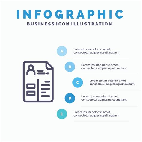 Curriculum Vitae Cv Emploi Portefeuille Ligne Icône Avec 5 étapes