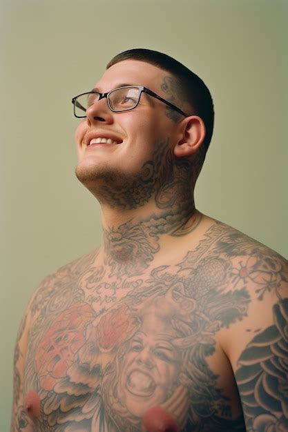 Retrato De Hombre Con Tatuajes En El Cuerpo Foto Gratis