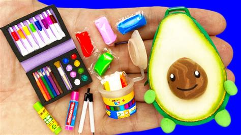 How To Make 20 Diy Miniature School Supplies For Barbie Youtube