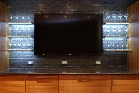 Custom Lighted Glass Shelves Interior Designer Highlands Nc