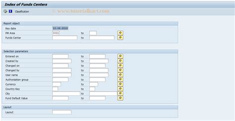 FM M SAP Tcode Index Of Funds Centers