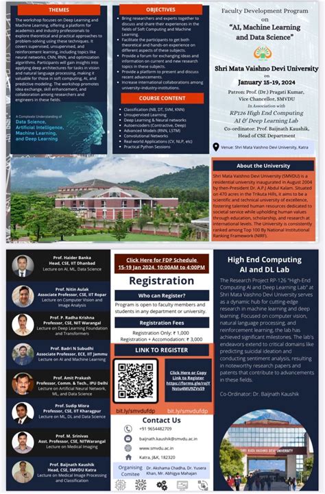 Proposed Fdp On Ai Ml And Data Science We At School Of Computer Science Dr Akshma Chadha