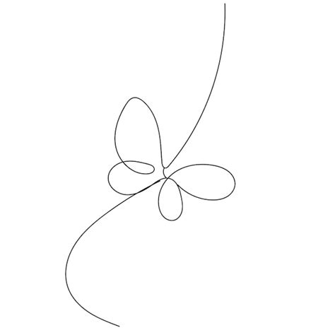 Dessin Au Trait Continu Papillon Volant Vecteur Premium