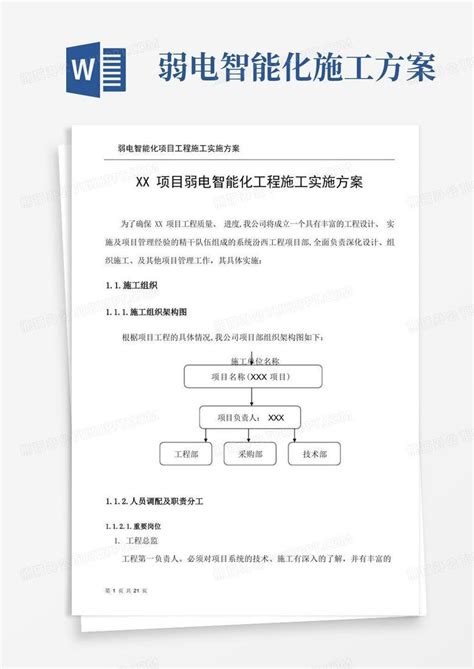弱电智能化项目工程施工实施方案word模板下载编号lzzxanxl熊猫办公