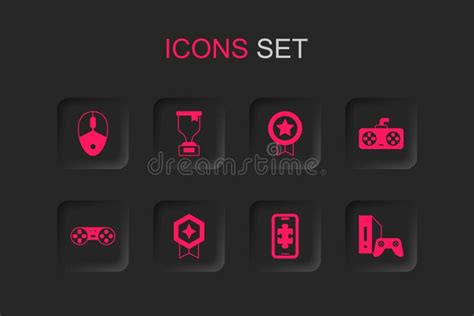 Set Game Rating With Medal Award Cup Computer Mouse Mobile Gaming