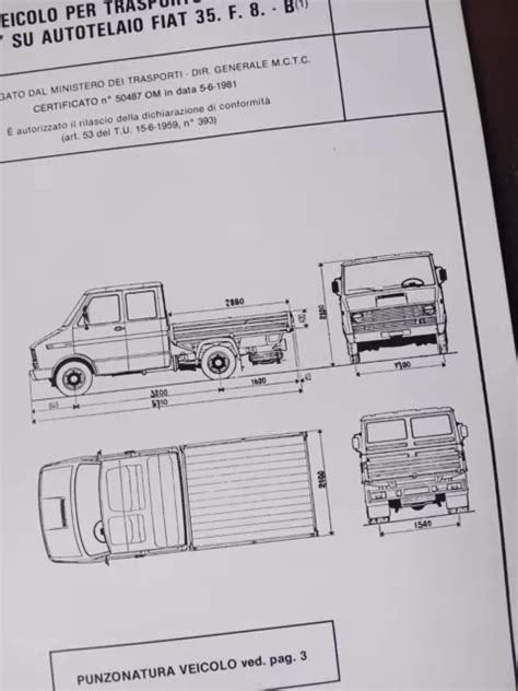 Fiat 35 F8 B 6 1 Cassone Allestimento Baribbi Scheda Omologazione