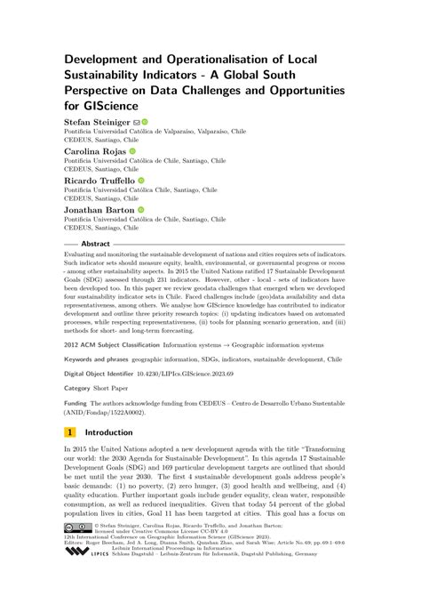 Pdf Development And Operationalisation Of Local Sustainability