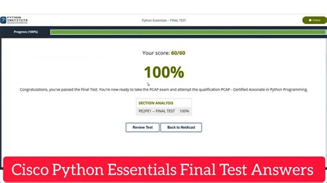 Cisco Python Essentials Final Test Answers Python Essentials Final Test Answers Python