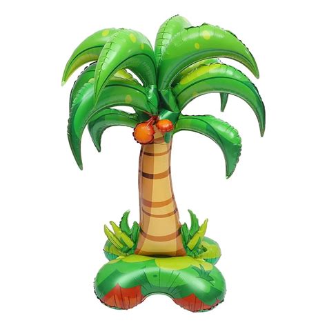 Balão Metalizado Com Base Palmeira 52 Polegadas Extra Festas
