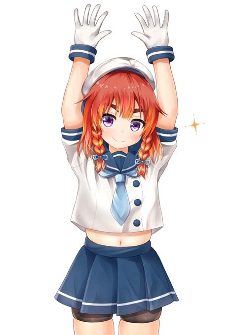Safebooru 1girl Adapted Costume Arms Up Bike Shorts Blonde Hair Blue