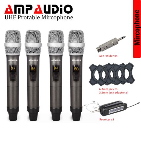 AMPAUDIO Professional Universal UHF Wireless Microphone X4 Wireless Mic