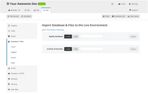 Restoring An Environment From A Backup Environment Configuration Pantheon Docs