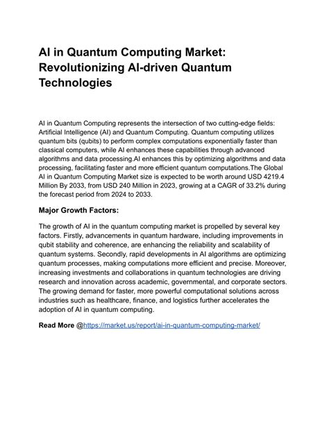 Ppt Ai In Quantum Computing Market Revolutionizing Ai Driven Quantum Technologies Powerpoint