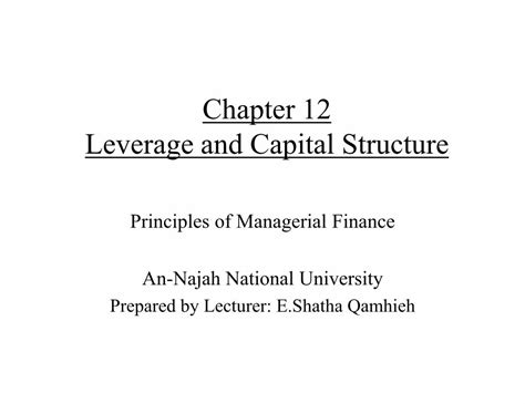 Pdf Chapter 12 Leverage And Capital Structure Dokumen Tips