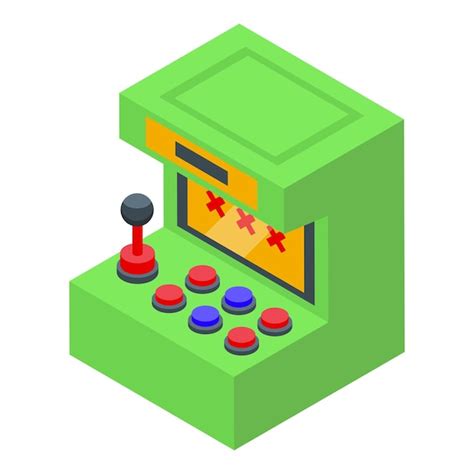 Premium Vector Green Arcade Game Machine Displaying Game Over Screen