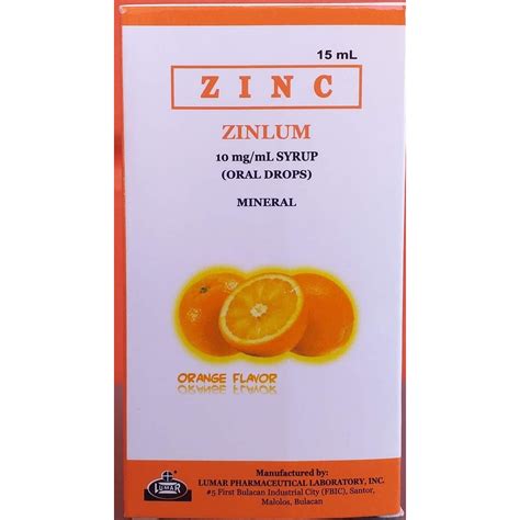 Buy Zinlum Zinc Sulfate Monohydrate 27 5mg Ml Syrup Oral Drops 15ml