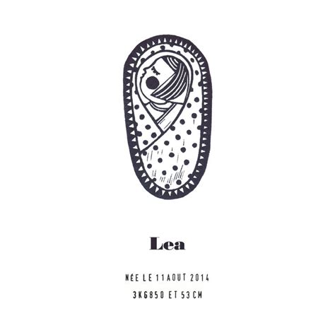 Estampe Faire Part Naissance Lea By Leslie Leoni Aka Brocknroll