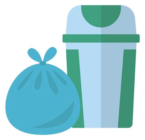 Bolsa De Basura Y Papelera Reciclar Icono De Basura Vector Premium