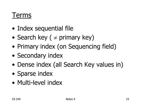 Cs 245 Database System Principles Notes 4 Indexing Ppt Download
