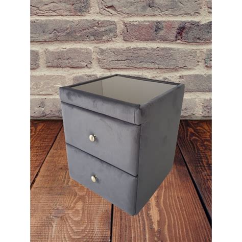 Noptiera Tapitata Cu Catifea Gri 2 Sertare 55x46x46 Cm Emag Ro