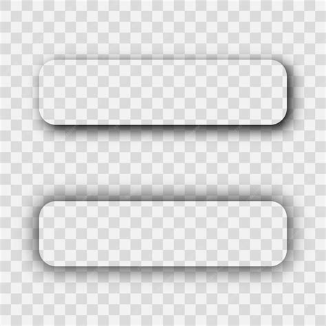 Темная прозрачная реалистичная тень Набор из двух прямоугольников с закругленными углами теней