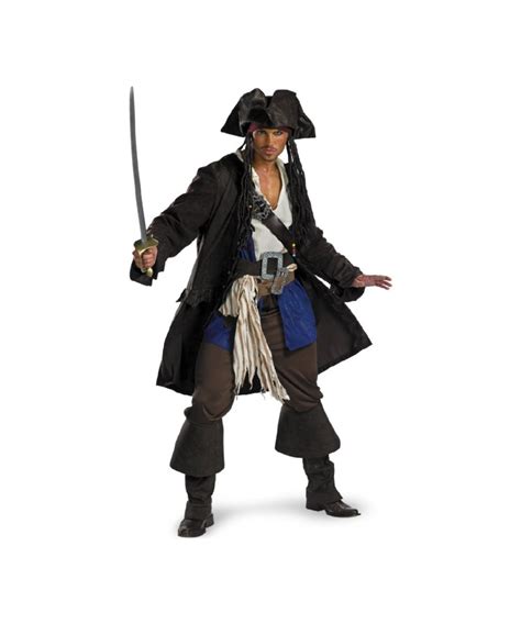 Adult Captain Jack Sparrow Pirate Halloween Costume Men Costumes