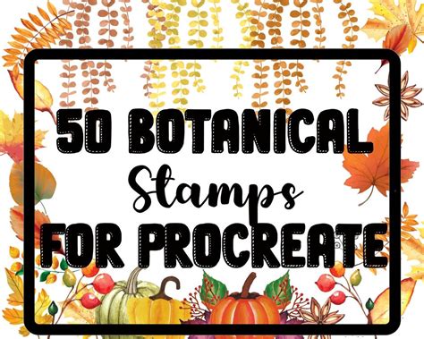 Procreate Fall Stamp Kit Botanical Brush Set Procreate Watercolor