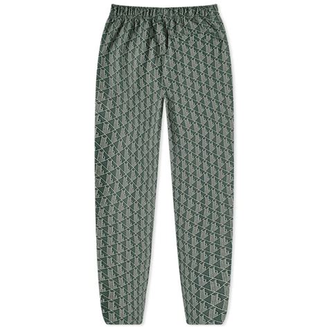 Lacoste Mens Geometric Monogram Track Pant In Greenwood Shaving Lacoste