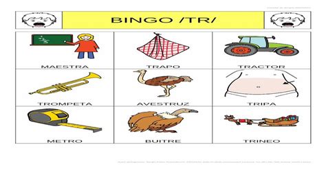 Bingo Sinfones TR 3x3 3 Cartones Arasaac Org Creador De Bingos