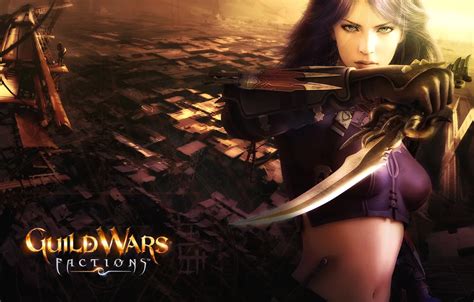 Wallpaper Dagger Guild Wars Green Eyes The Girl Soldier For Mobile